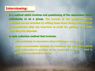 Method and tools of data collection | PPT