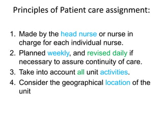 Patient care assignment method assignmen | PDF