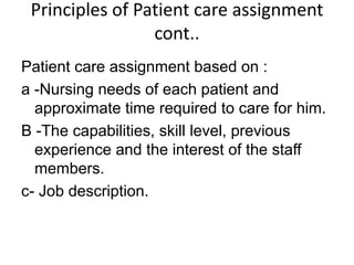 Patient care assignment method assignmen | PDF