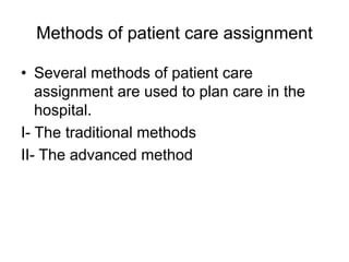 Patient care assignment method assignmen | PDF