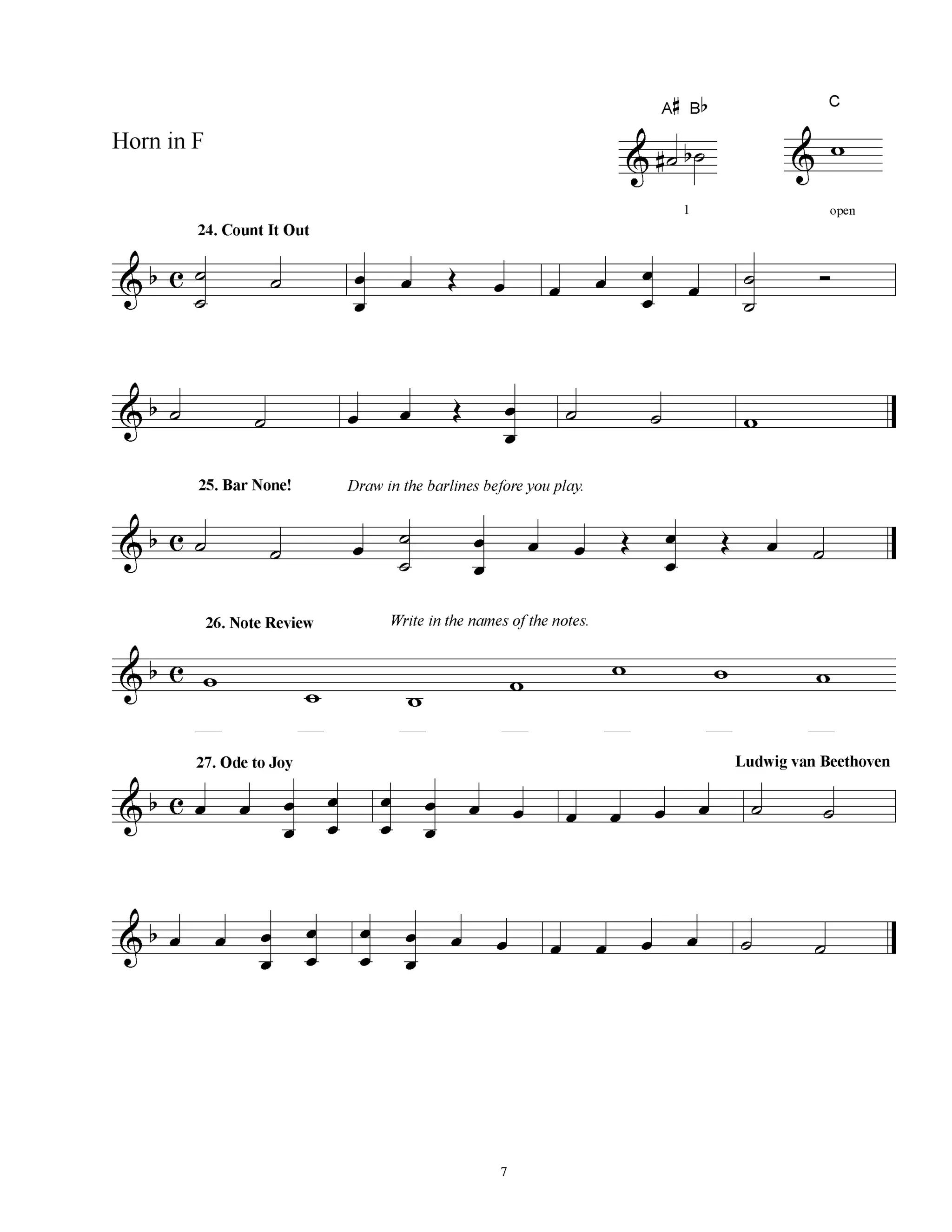 Method book french horn 01 (beginner) | PDF