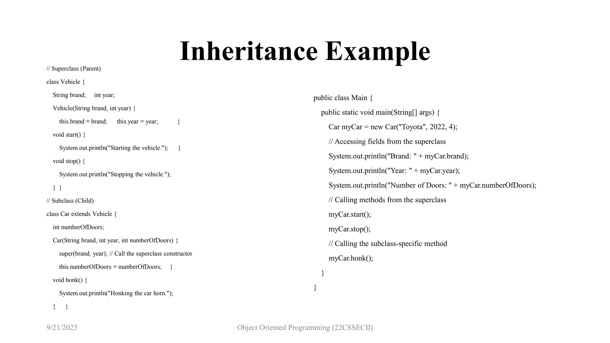 Method Constructor Method Overloading Method Overriding Inheritance In Java Ppt