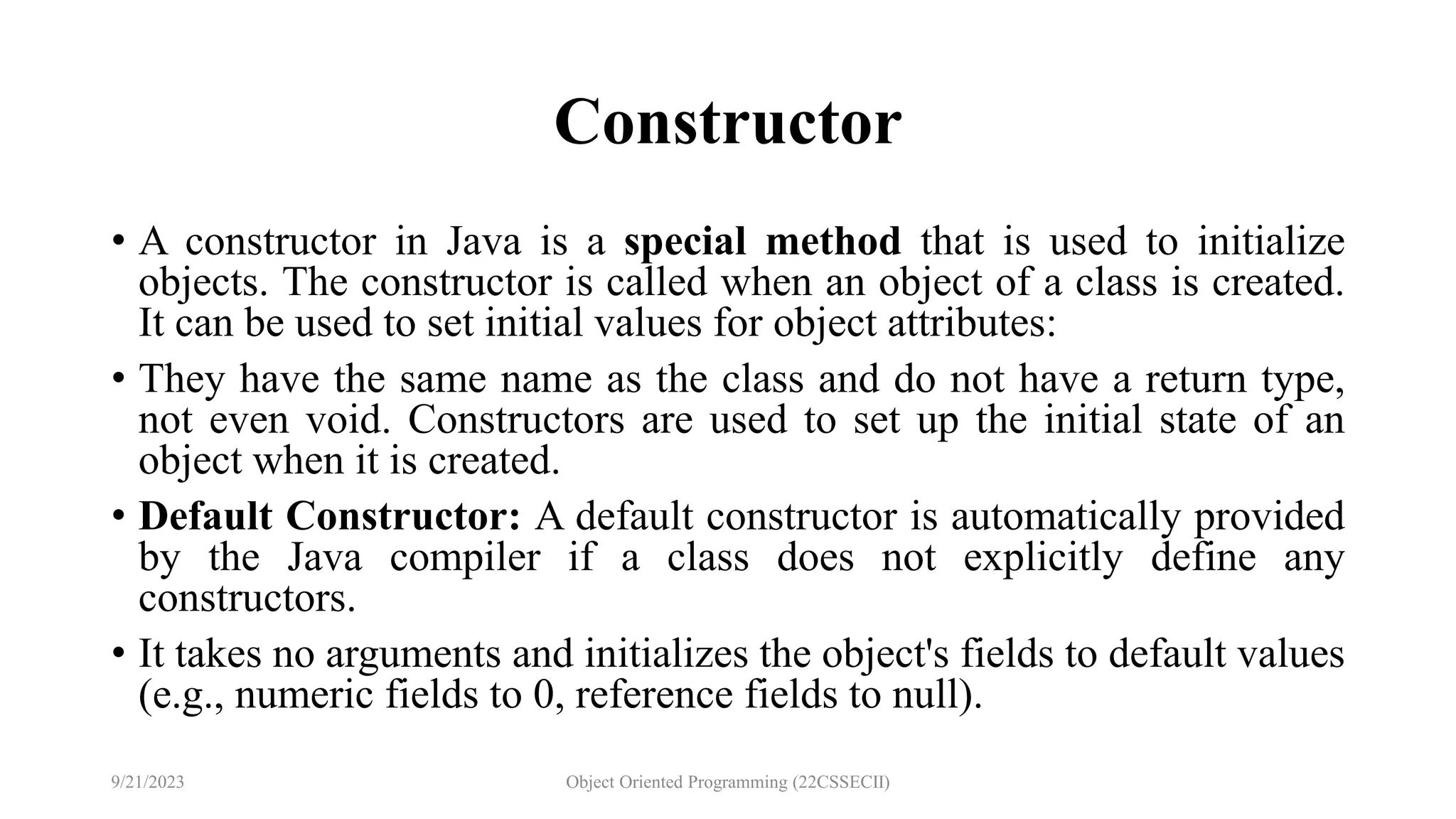 Method Constructor Method Overloading Method Overriding Inheritance In Java Ppt
