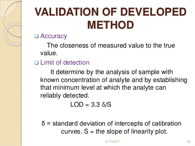 Method development and validation