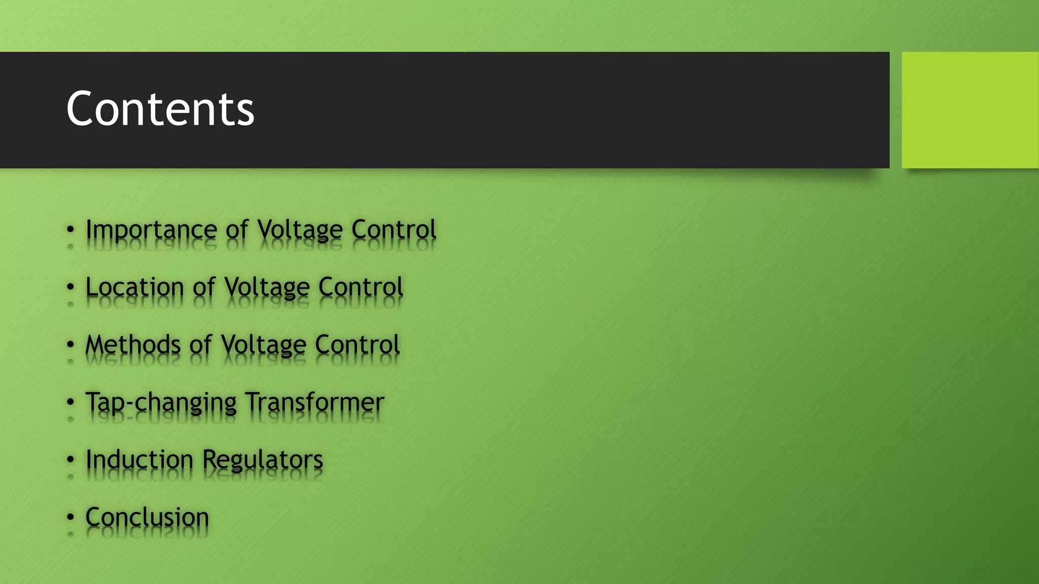Methode of voltage control TD | PPTX