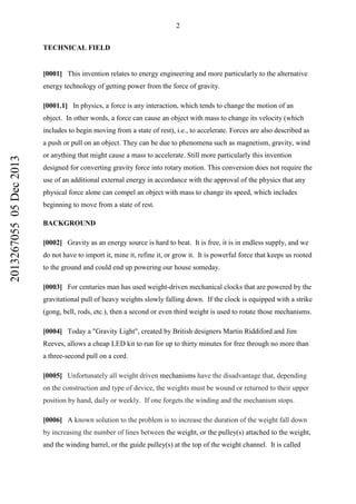 Method for converting gravitational force into rotary motion and gravity engine | PDF