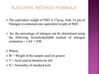 method for crude protein anylsis (Kjeldahl).pptx