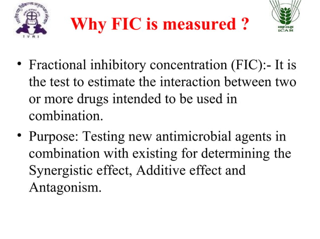 Methods for Determining Fractional Inhibitory Concentration (FIC) | PPT ...