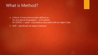 Method in oop | PPTX