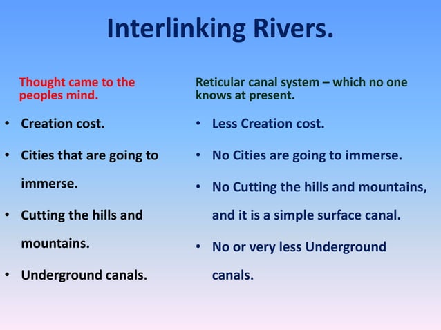 Method matters in inter linking rivers | PPT
