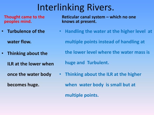 Method matters in inter linking rivers | PPT