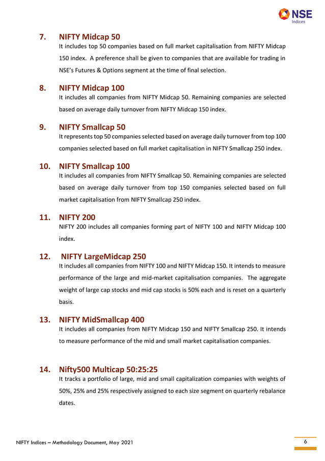Method nifty equity_indices | PDF