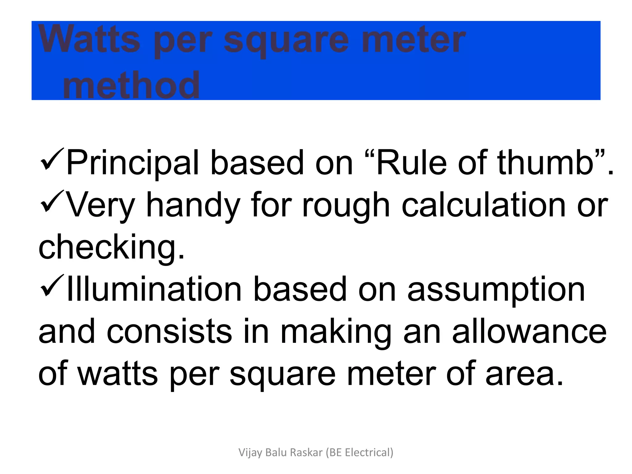 Illumination - Method of calculation | PPSX