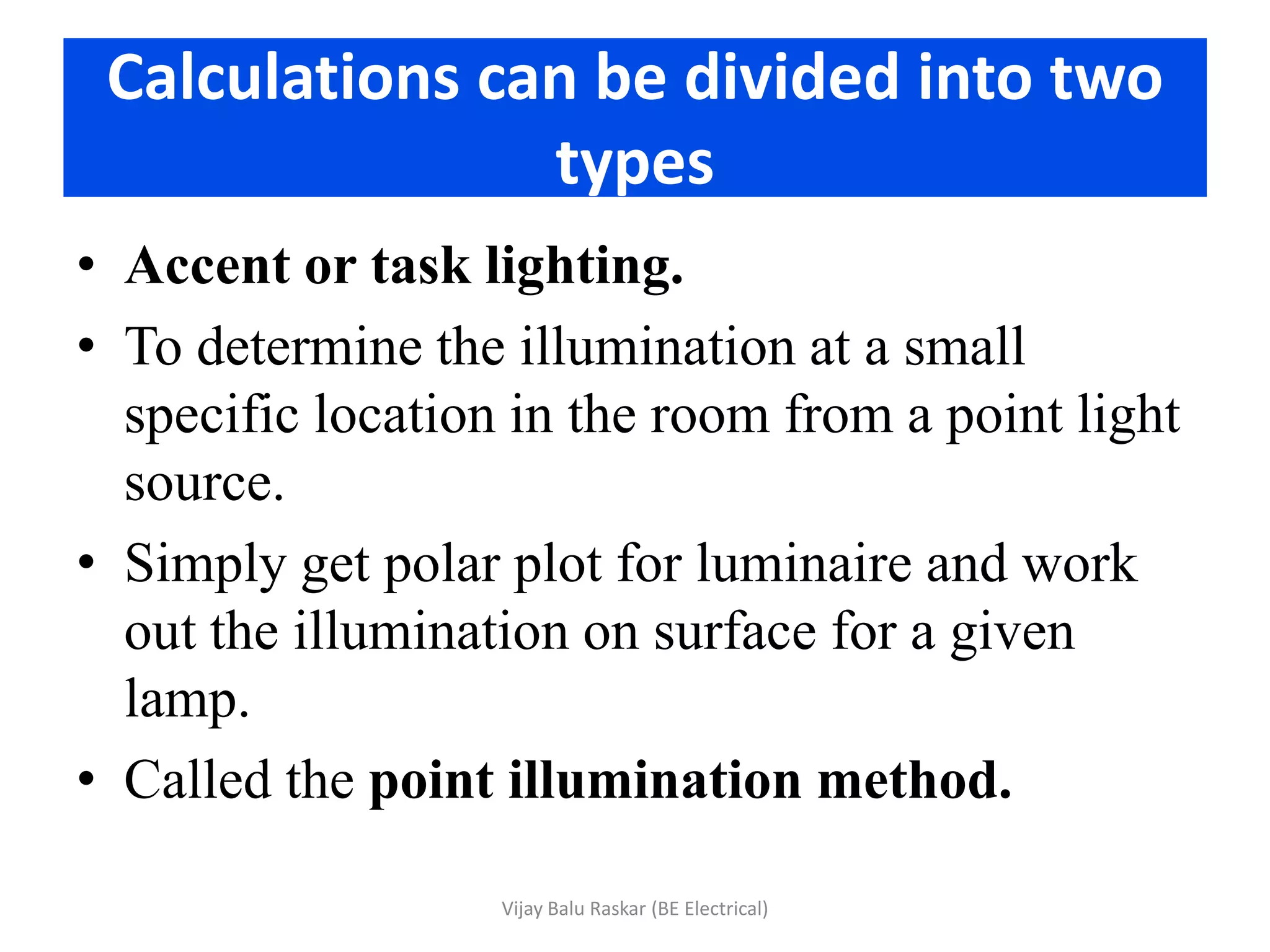 Illumination - Method of calculation | PPSX