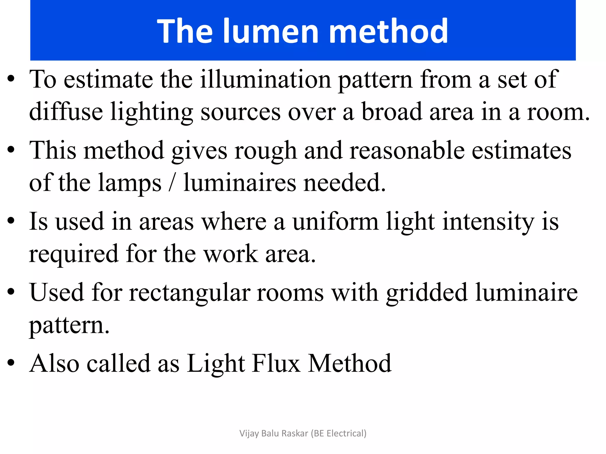 Illumination - Method of calculation | PPSX
