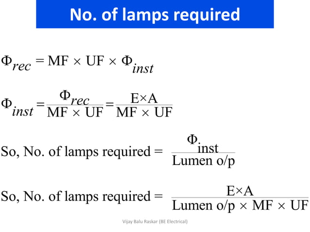 Illumination - Method of calculation | PPSX | Interior Decorating ...