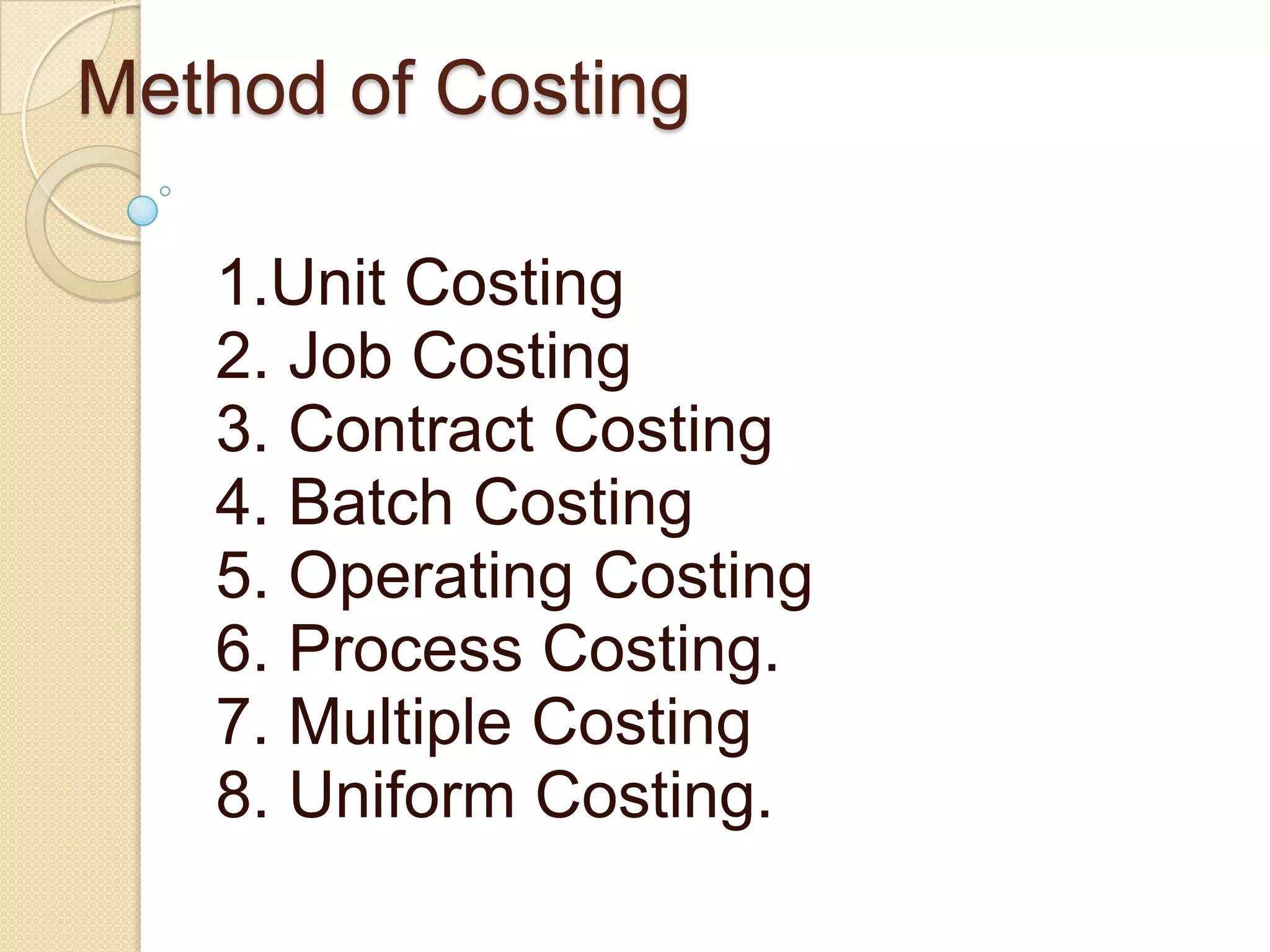 Method of costing | PPTX