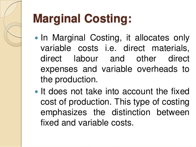 Method of costing