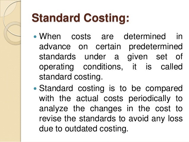 Method of costing