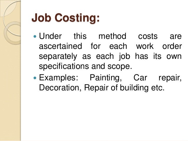 Method of costing