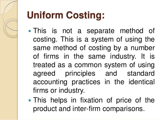 Method of costing