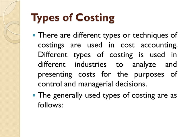 Method of costing | PPTX