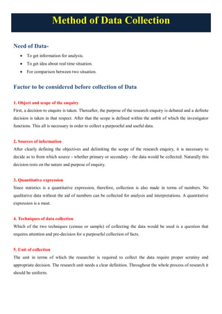 Method of Data Collection | PDF