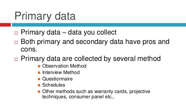 Method of data collection