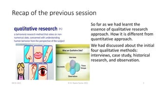 Method of data collection qualitative research part-iii | PPT