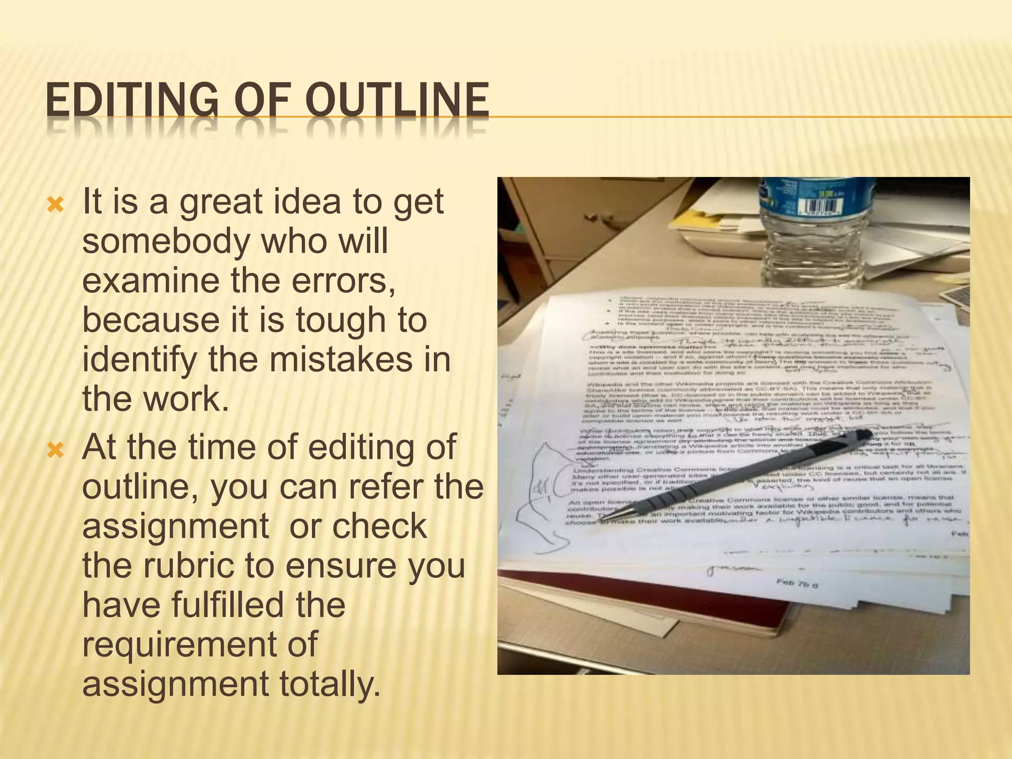 Method Of Dealing With Outline Assignment Ppt
