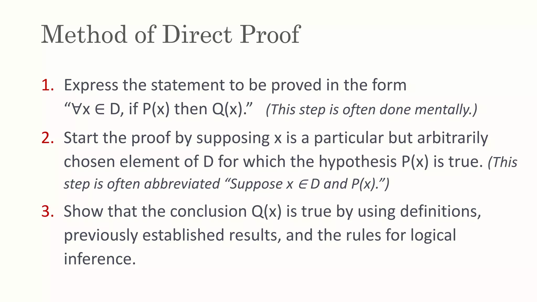 Method of direct proof | PPTX