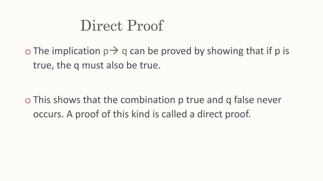 Method of direct proof | PPTX | Physics | Science