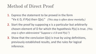 Method of direct proof | PPTX