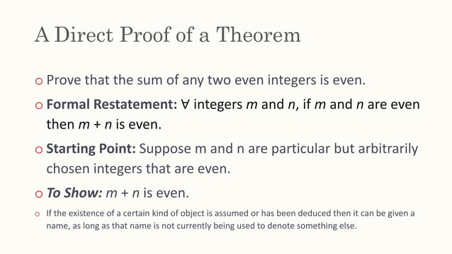 Method of direct proof | PPTX | Physics | Science