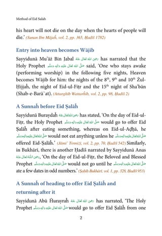 Islamic Book in English: Method of eid salah (hanafi) | PDF