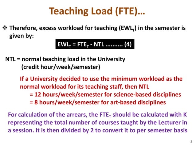 Method of excess workload computation for nigerian university system | PPTX