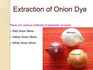Method of extraction onion dye and its application | PPTX