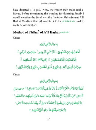 Islamic Book in English: Method of Fatiha | PDF