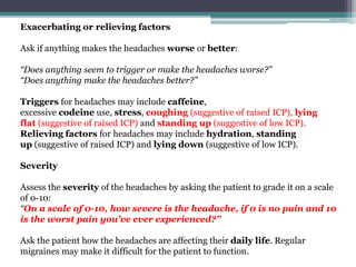 Method of history taking in clinical neurosurgery | PPTX