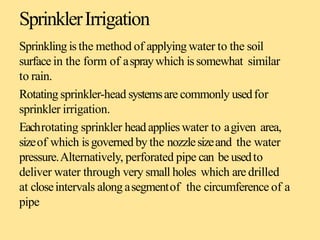 Method of irrigation | PDF | Agriculture | Industries