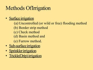 Method of irrigation | PDF