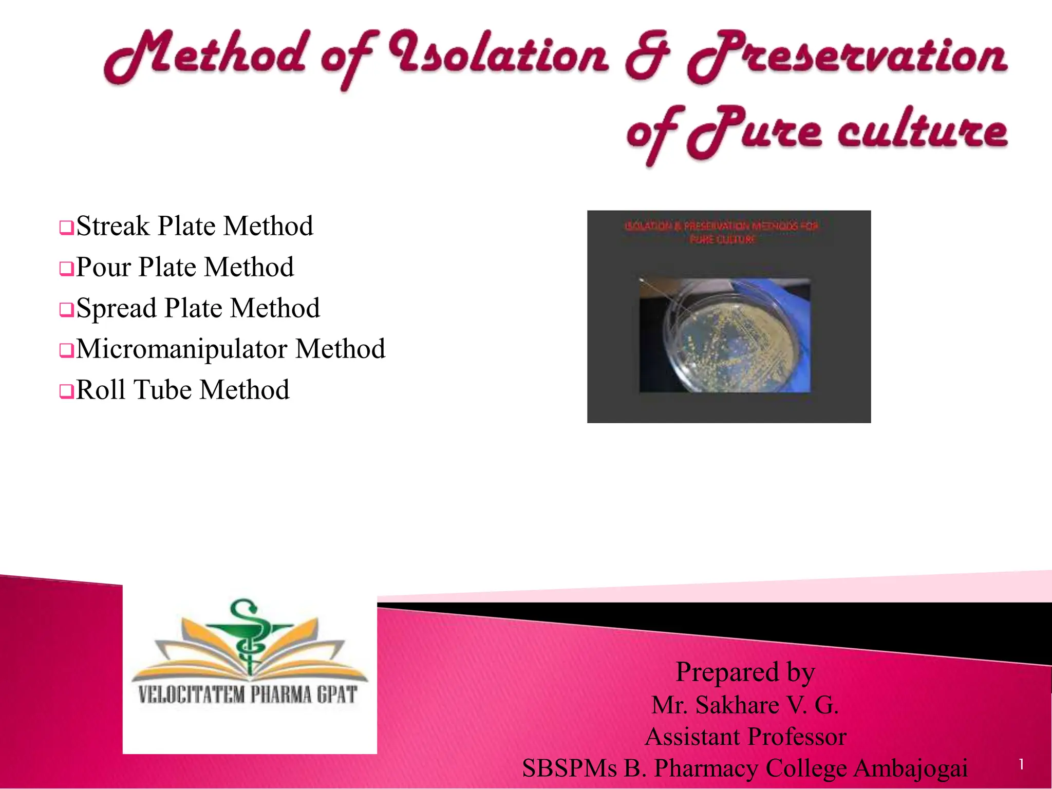 Method of isolation and preservation of pure culture.pdf