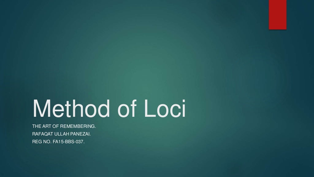 Method of loci