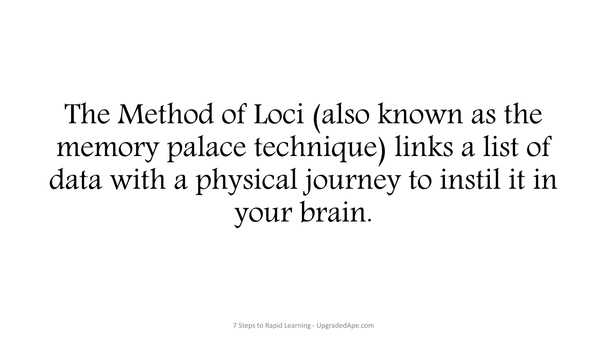 Method of loci (memory palace technique) | PPTX