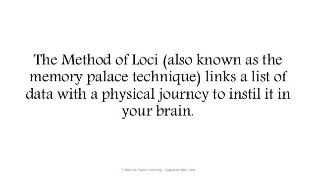 Method of loci (memory palace technique)