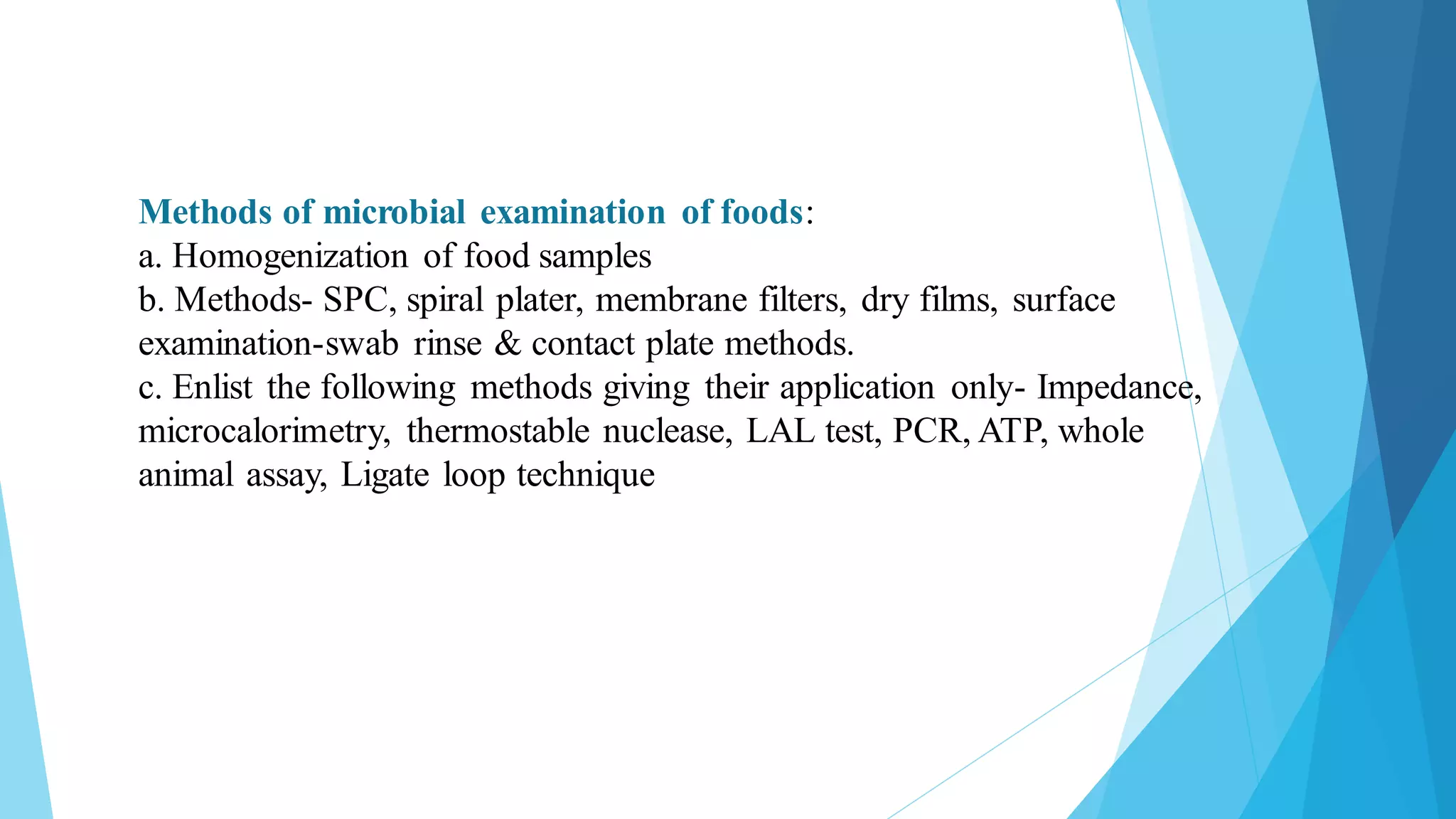 Method of microbial examination of food | PDF