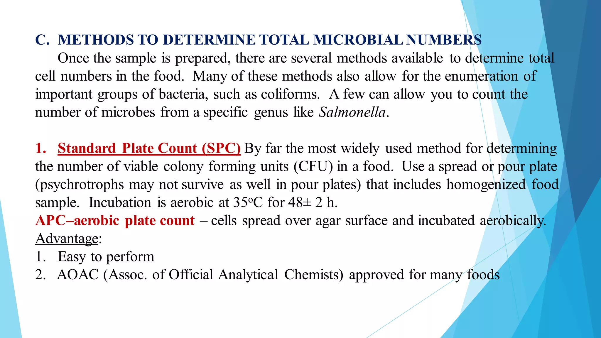 Method of microbial examination of food | PDF