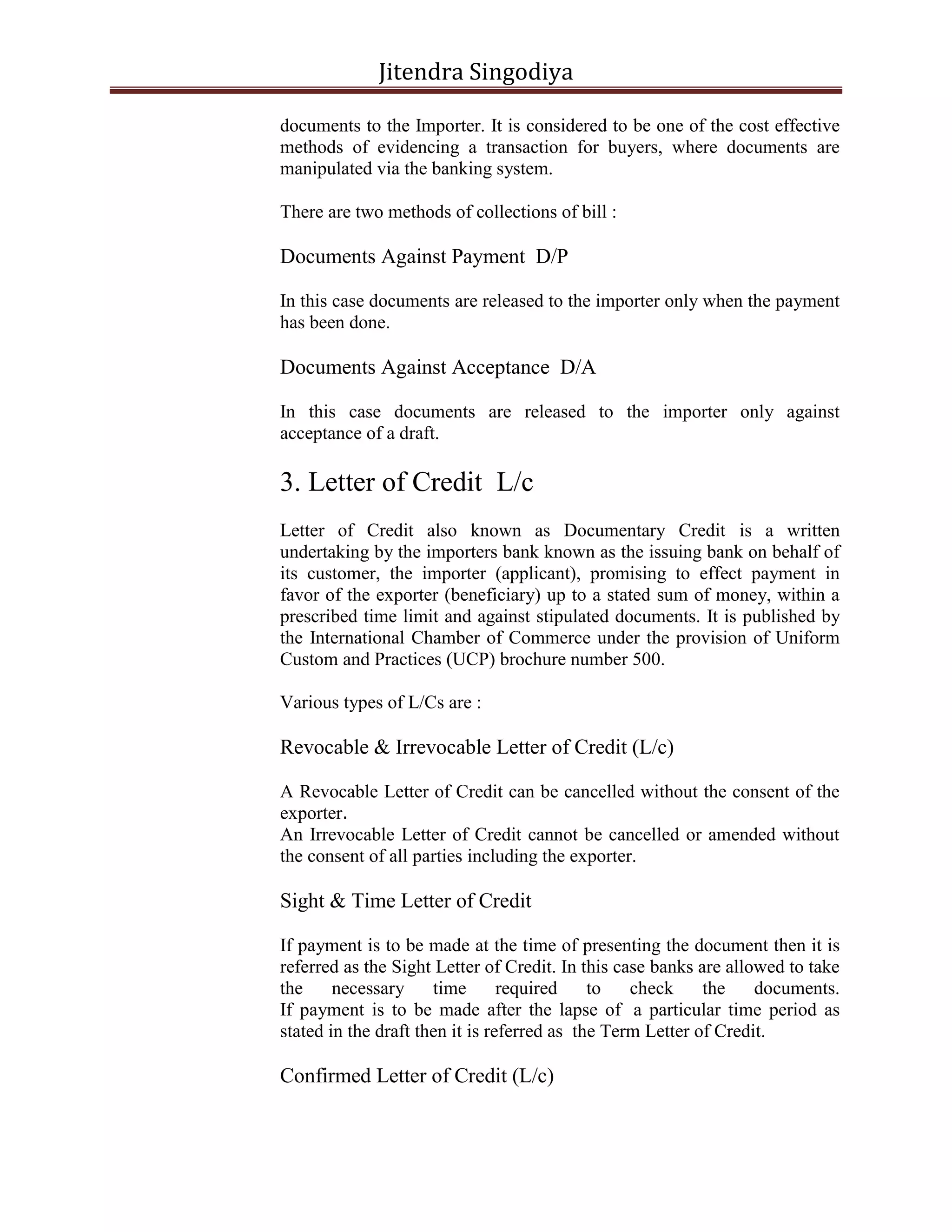 Method of payment | DOCX