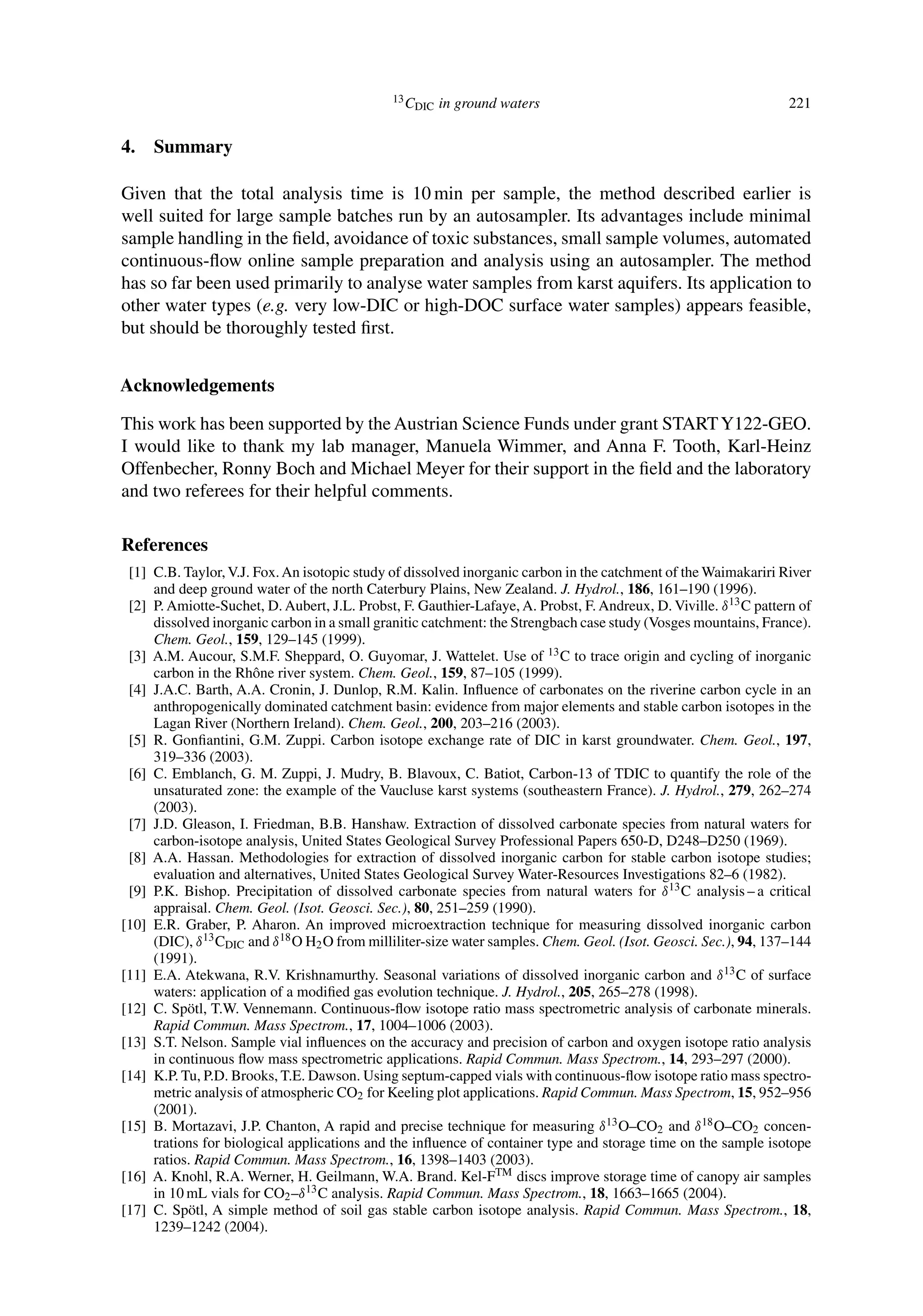 Method of sampling and analysis of 13 c dic in groundwaters | PDF
