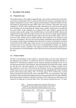 Method of sampling and analysis of 13 c dic in groundwaters | PDF